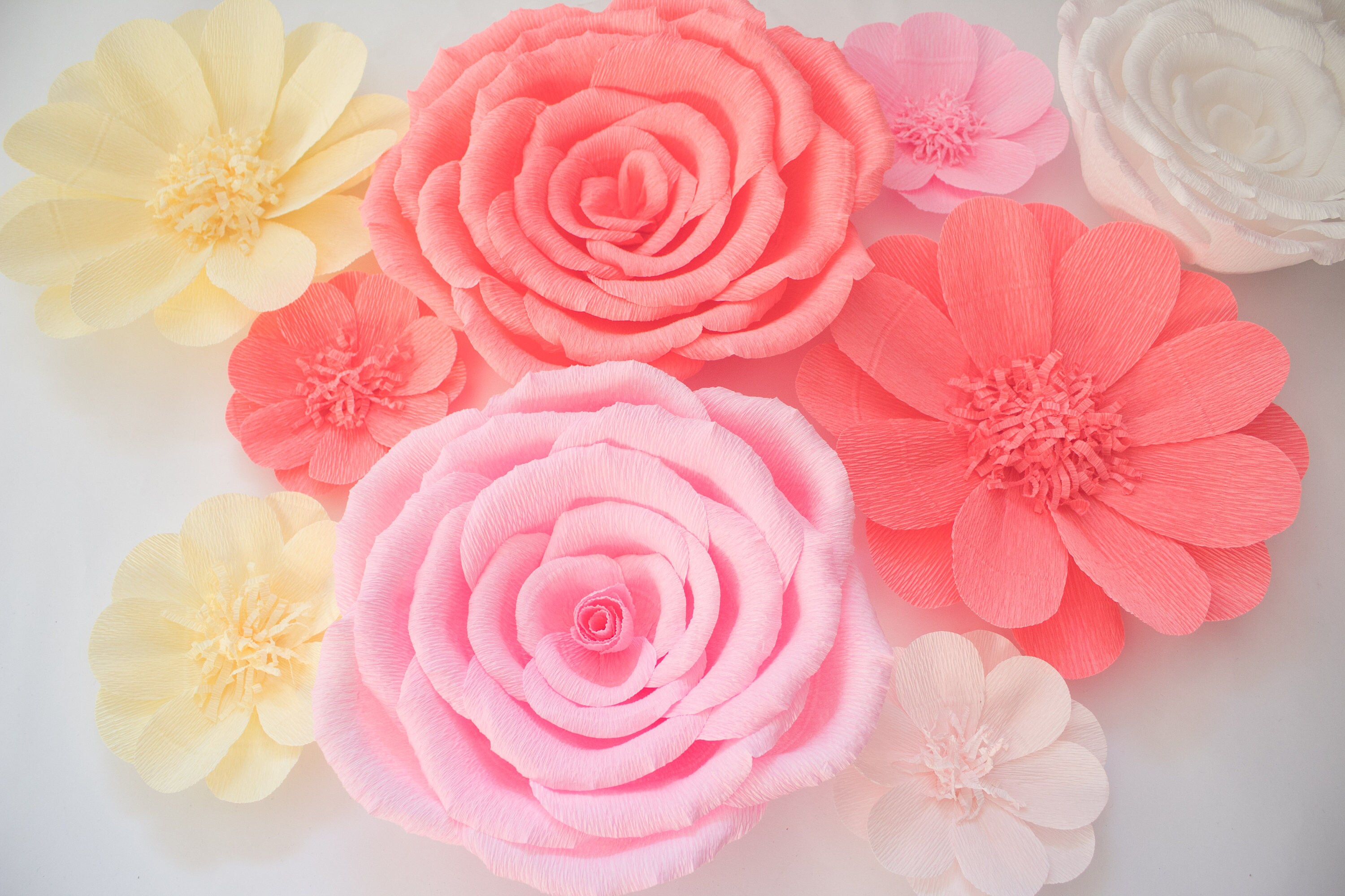 Crepe Paper Flowers, Nursery Wall Flowers, Paper Flower Backdrop, Baby ...