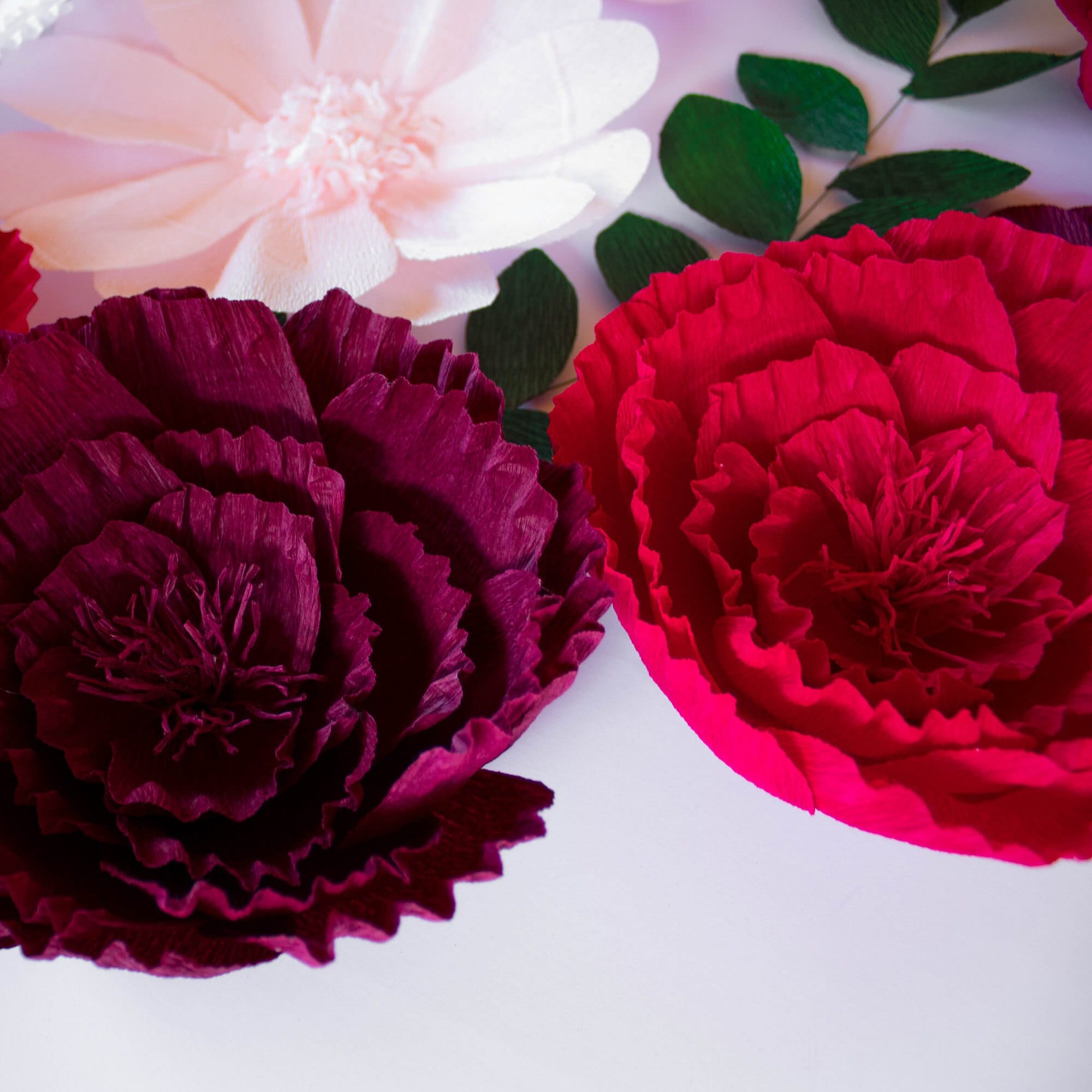 Crepe Paper Flower Wall Decor: Assembled Floral Backdrop, Baby Shower ...