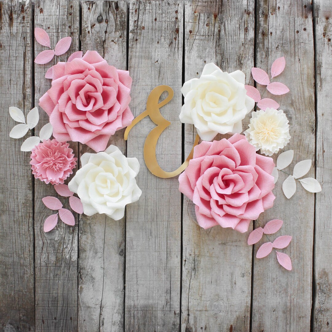 Paper Flowers for Nursery Wall Decor, Wedding Floral Backdrop, Baby ...