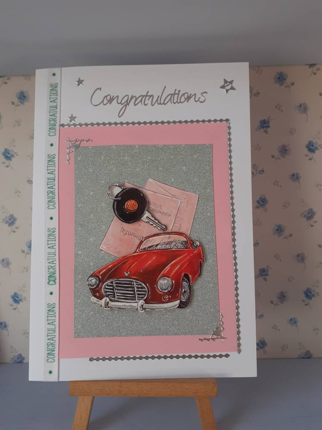 Driving Test Congratulations Car 3D Decoupage Card, Greeting Card ...