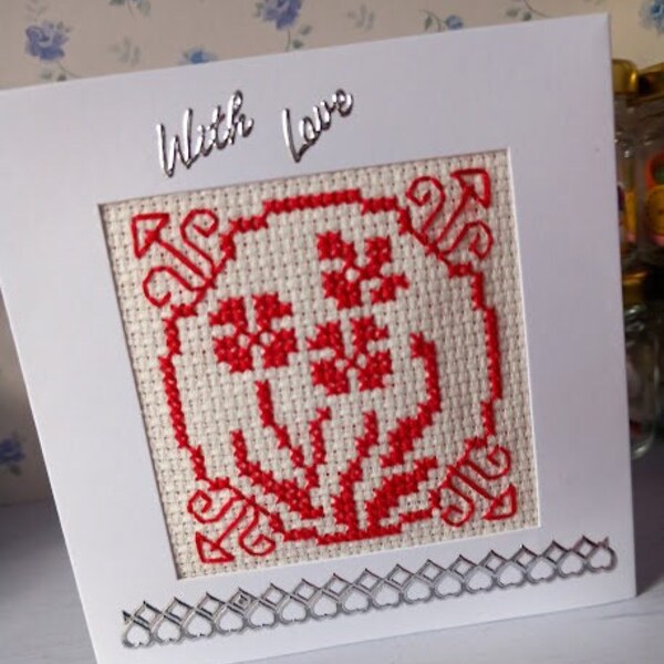 Redwork Flower - Etsy