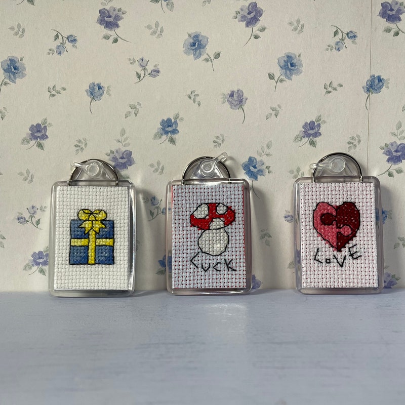 Cross Stitch Keyring - Etsy