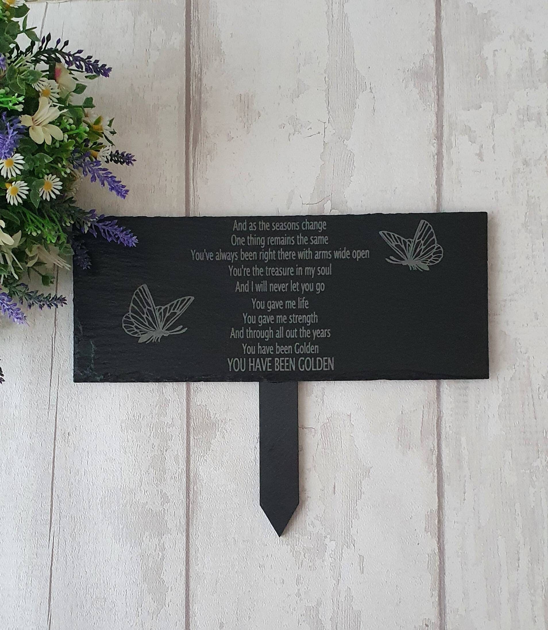 Beautiful Personalised Memorial Slate, Engraved With Slate Grounding ...