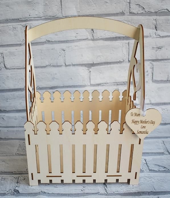 Personalised laser cut flower box holder. | Etsy