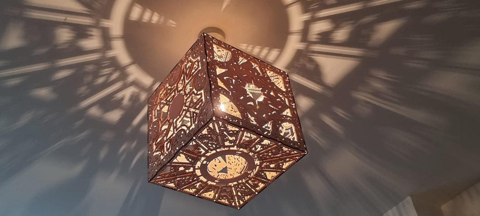 Bespoke Made to Order Puzzle Box Detailed Wooden Light Shade. | Etsy