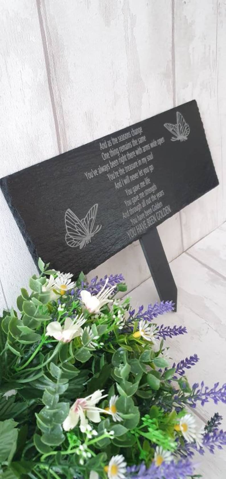 Beautiful Personalised Memorial Slate, Engraved With Slate Grounding ...
