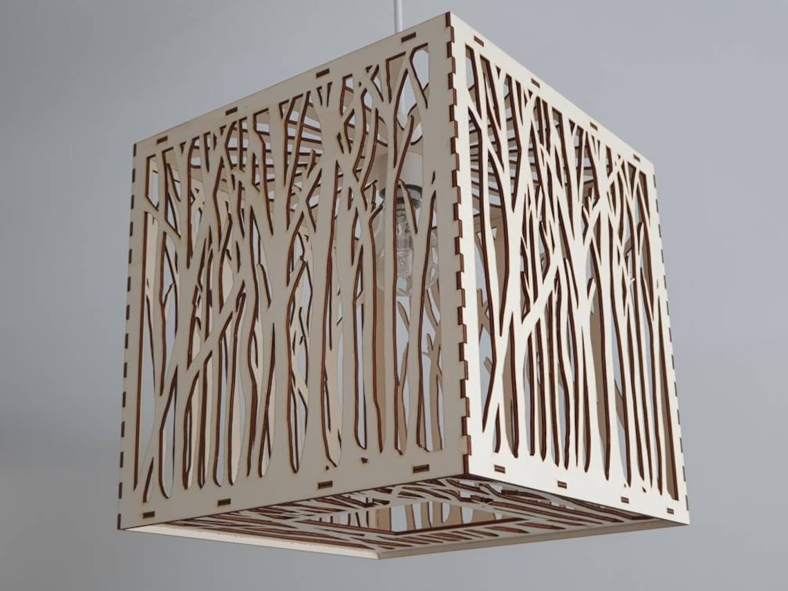 Bespoke Forest Wooden Ceiling Light Shade. - Etsy UK
