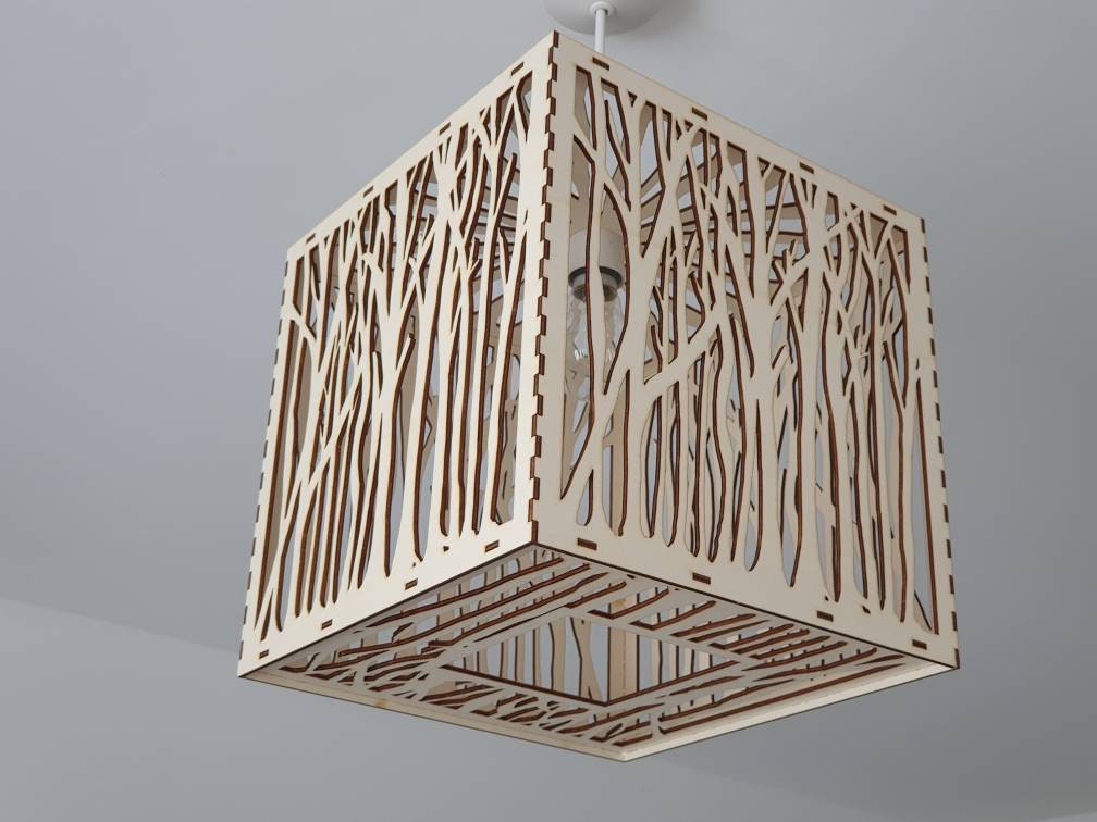 Bespoke Forest Wooden Ceiling Light Shade. - Etsy UK