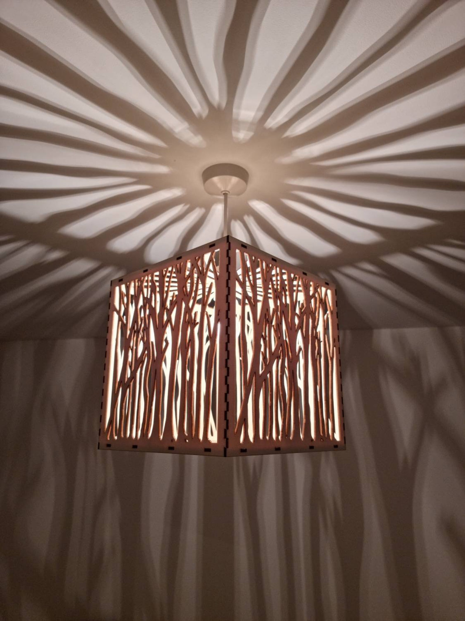 Bespoke Forest Wooden Ceiling Light Shade. - Etsy UK