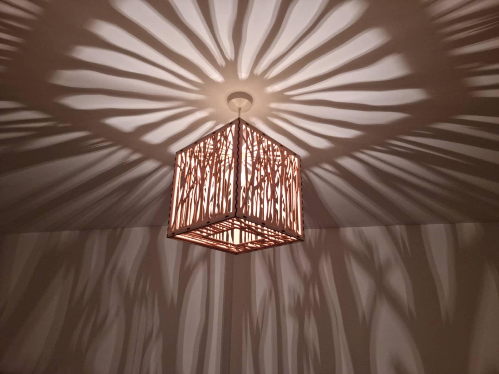 Bespoke Forest Wooden Ceiling Light Shade. - Etsy UK