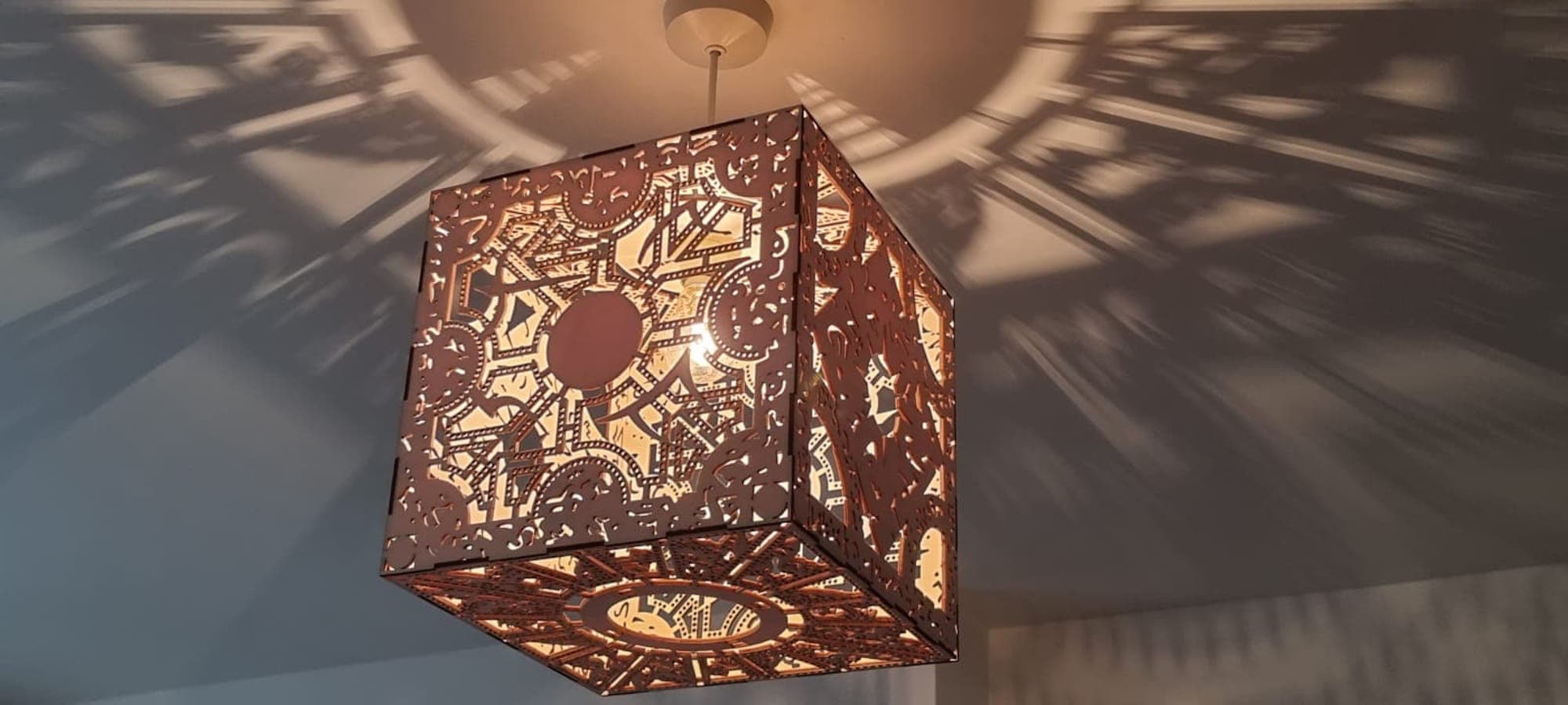 Bespoke Made to Order Puzzle Box Detailed Wooden Light Shade. | Etsy