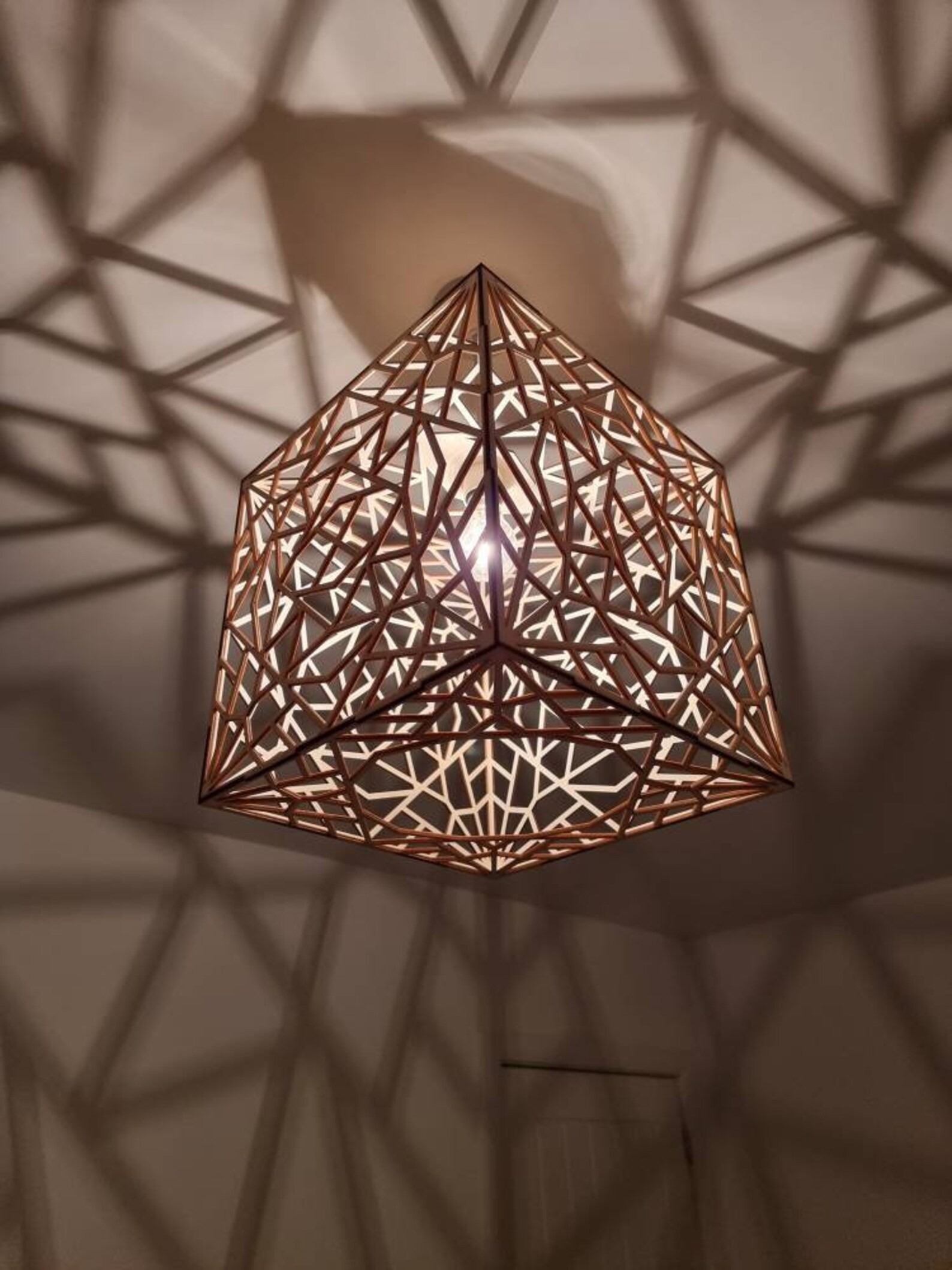 Geometric Laser Cut Wooden Light Shade, Home Decor. - Etsy UK