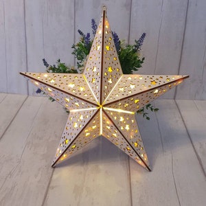 Bespoke Wooden Star Light Decoration. - Etsy