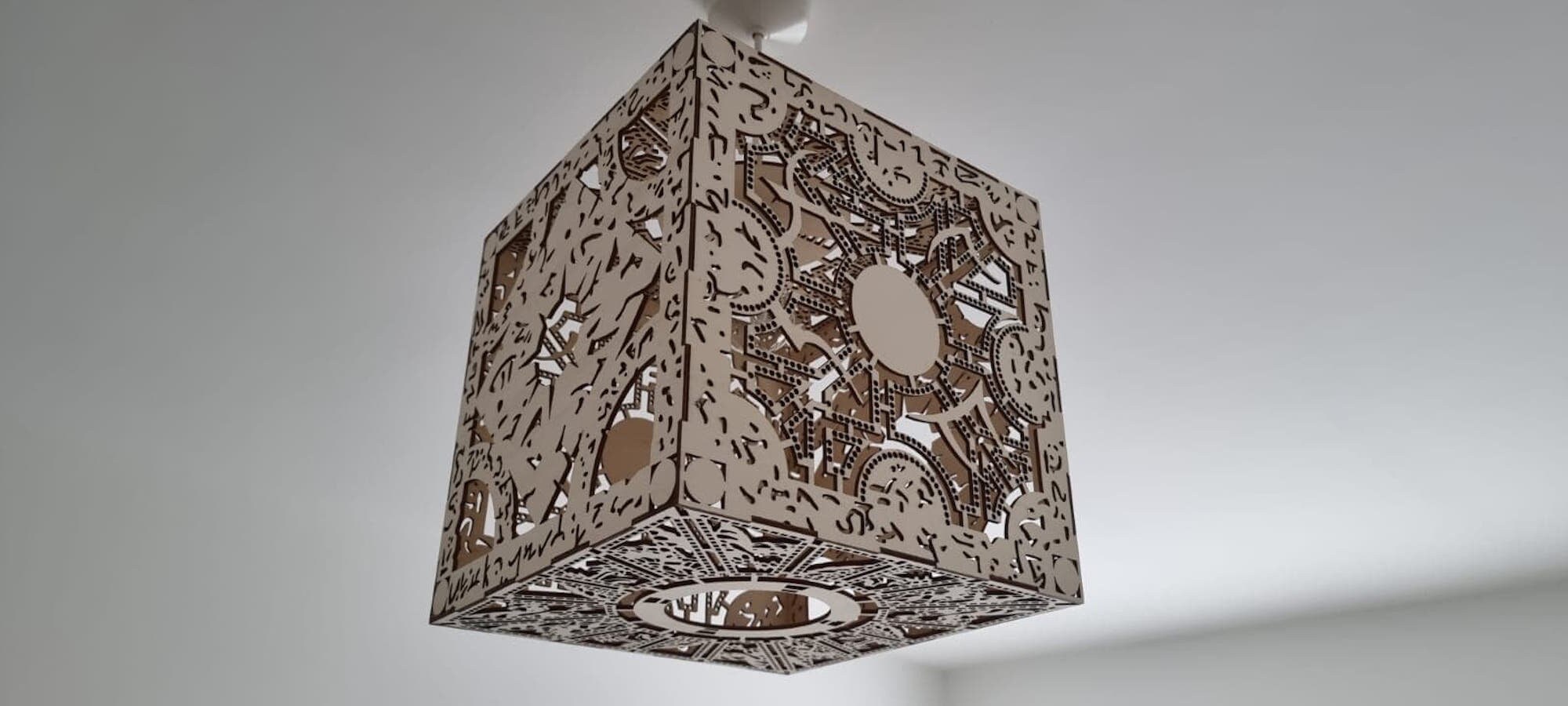 Bespoke Made to Order Puzzle Box Detailed Wooden Light Shade. | Etsy