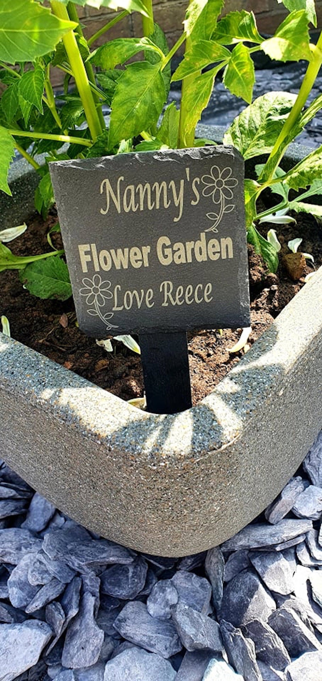 Personalised Slate Garden Planter Sign, Square. - Etsy UK