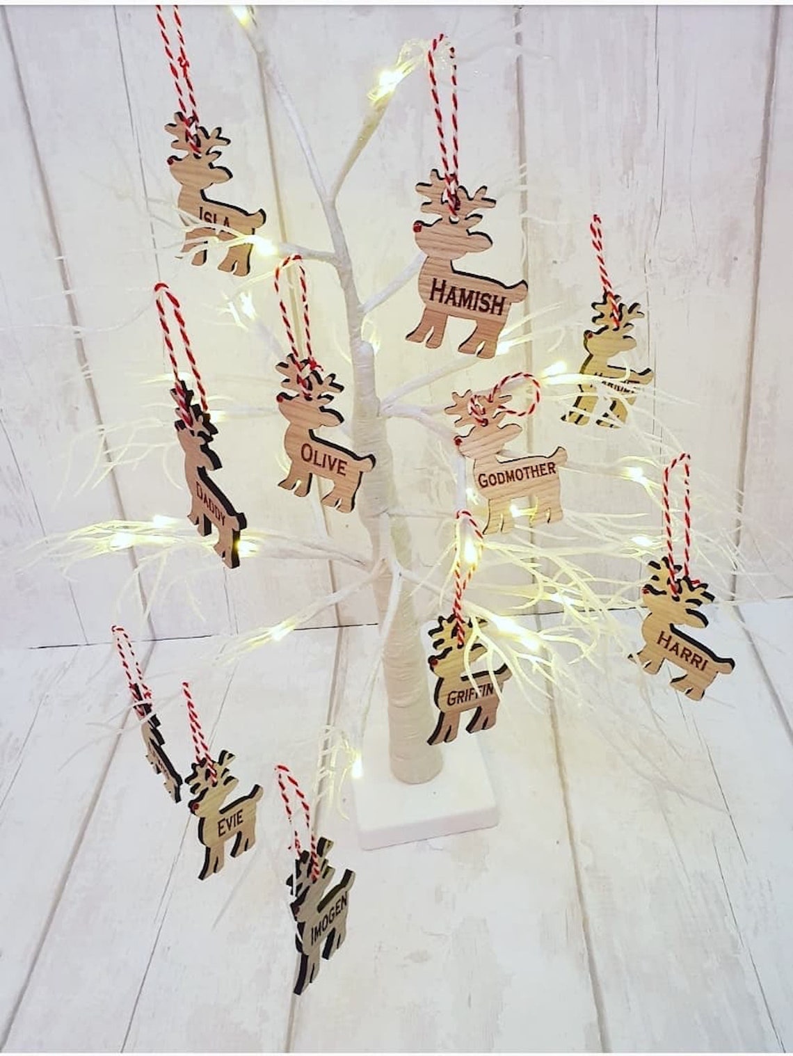 Personalised Reindeer Tree Ornament. - Etsy UK