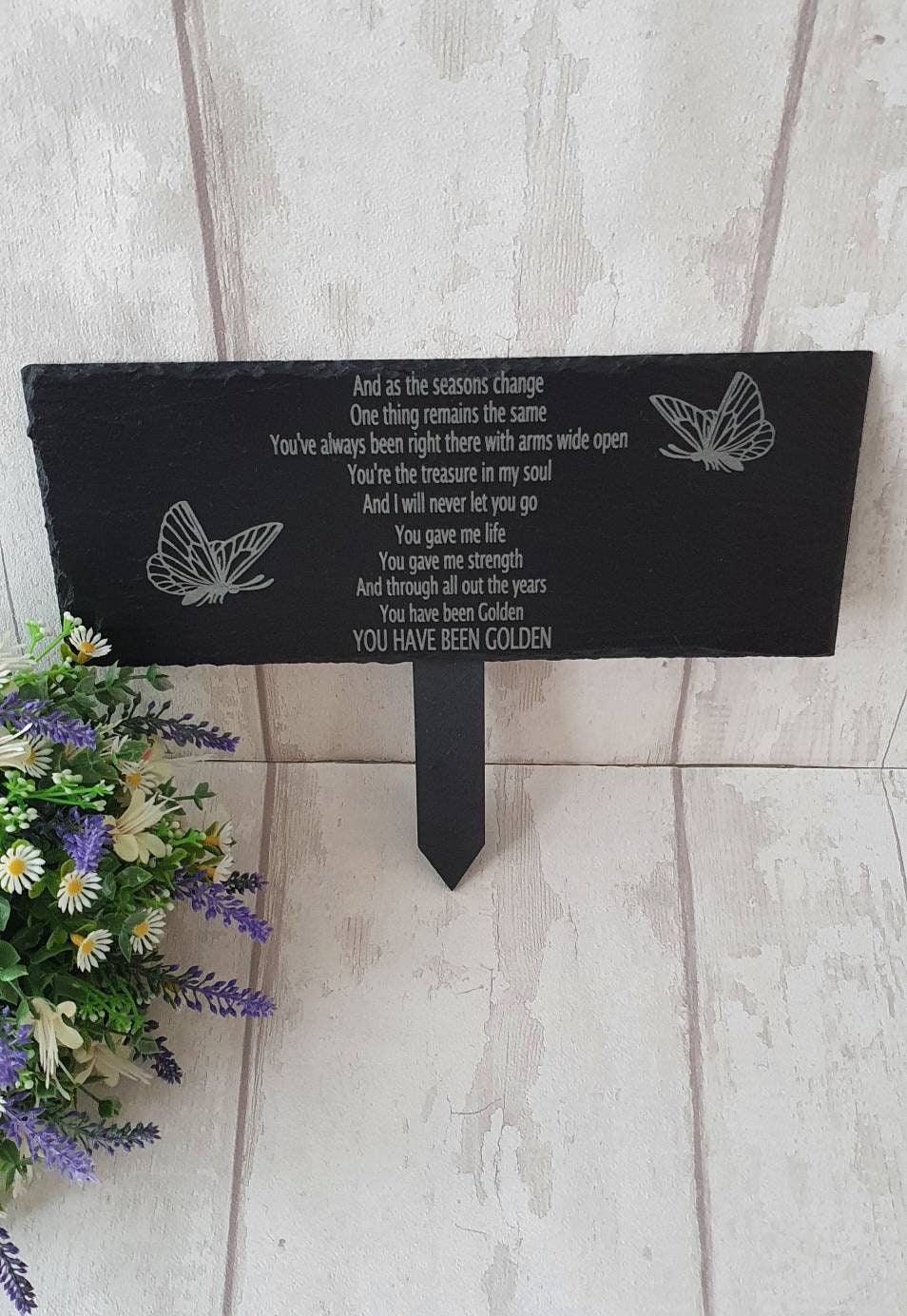 Beautiful Personalised Memorial Slate, Engraved With Slate Grounding ...