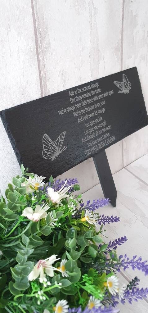 Beautiful Personalised Memorial Slate, Engraved With Slate Grounding ...
