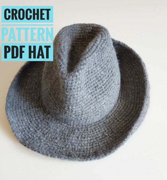 Fedora hat pattern Crohet hat pattern Fedora hat pattern | Etsy