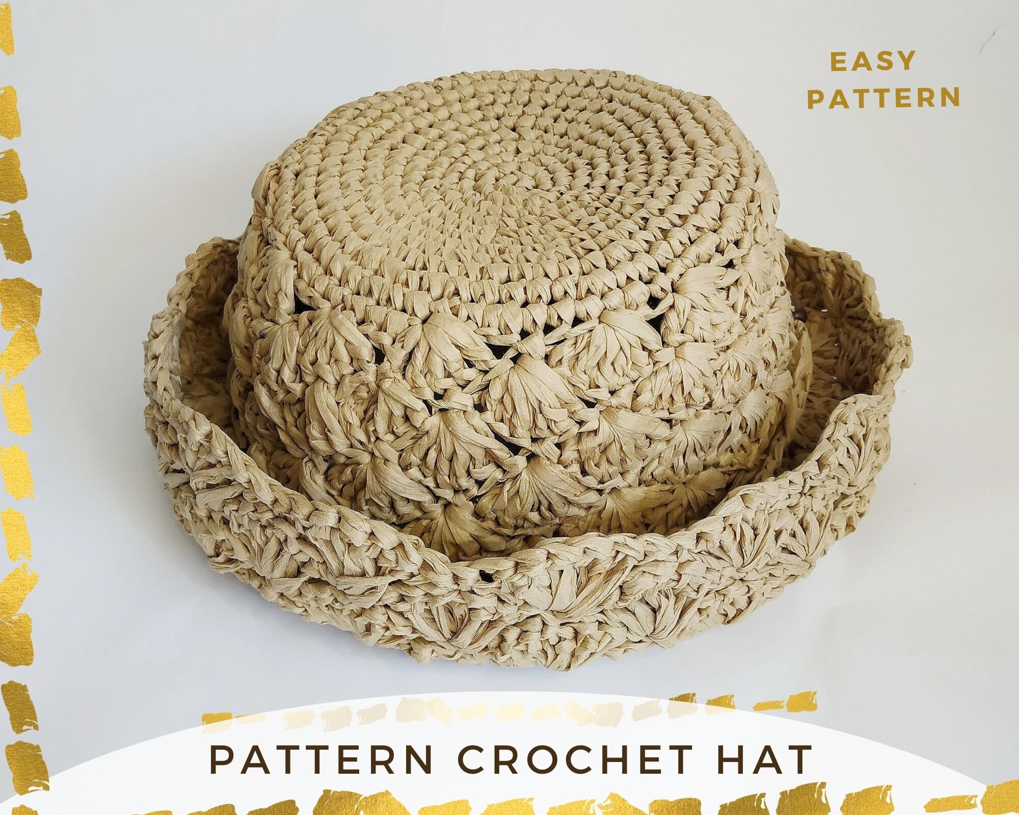 Crochet Pattern Hat, Summer Bucket Hat, Crochet Sun Hat Pattern ...
