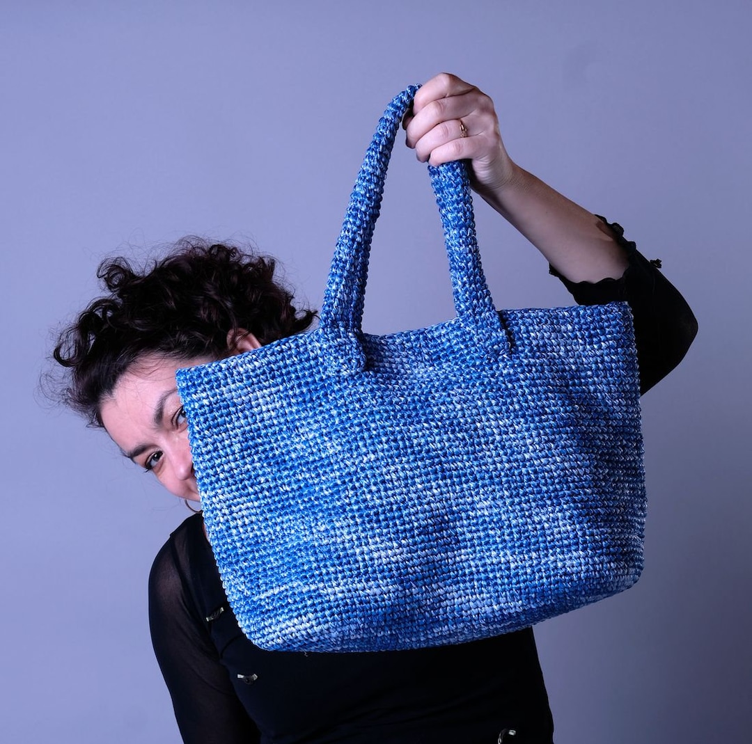 Crochet Tote Bag Pattern Straw Handbag Straw Beach Bag Tote - Etsy