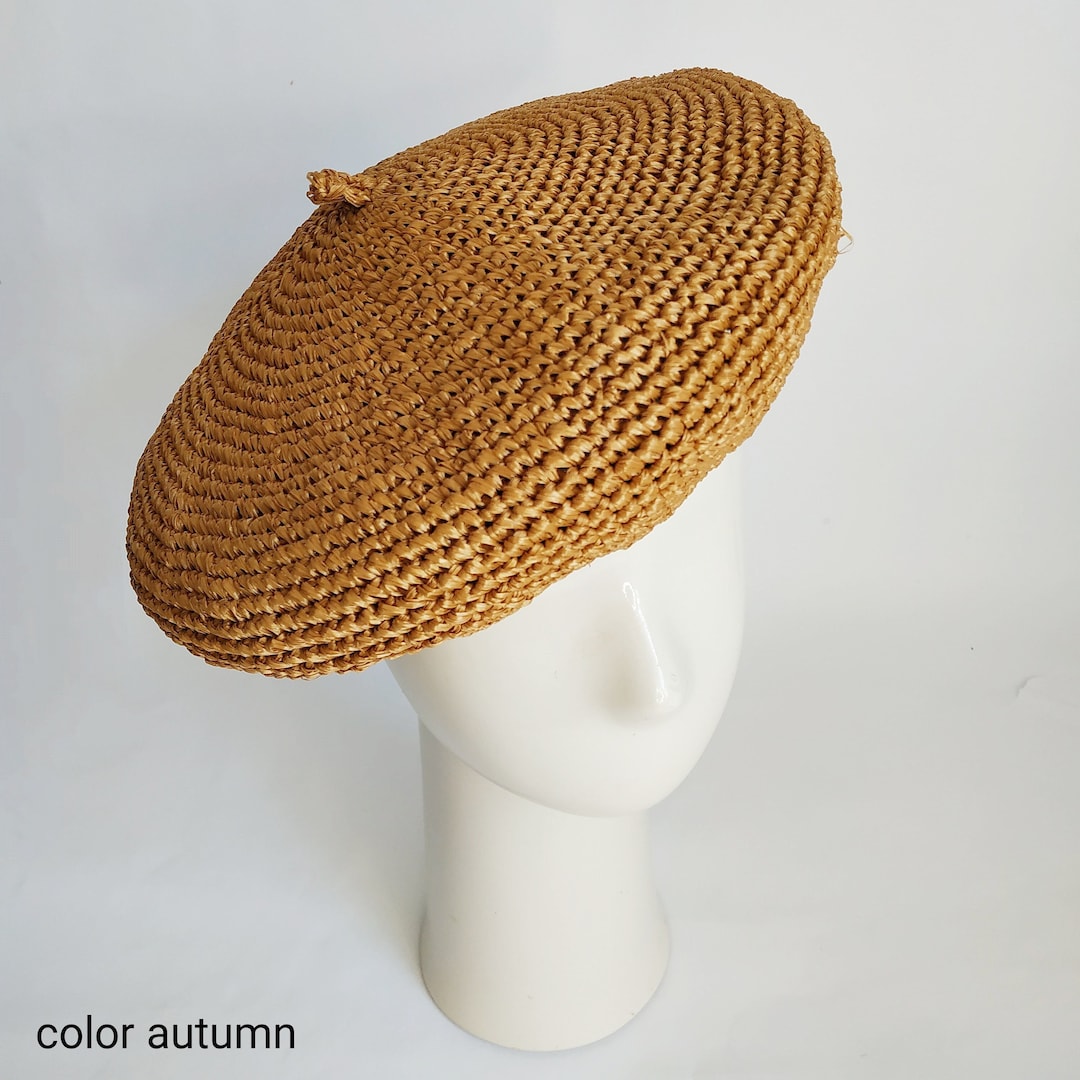 French Beret Beret Hat Straw Beret Cute Beret Natural - Etsy
