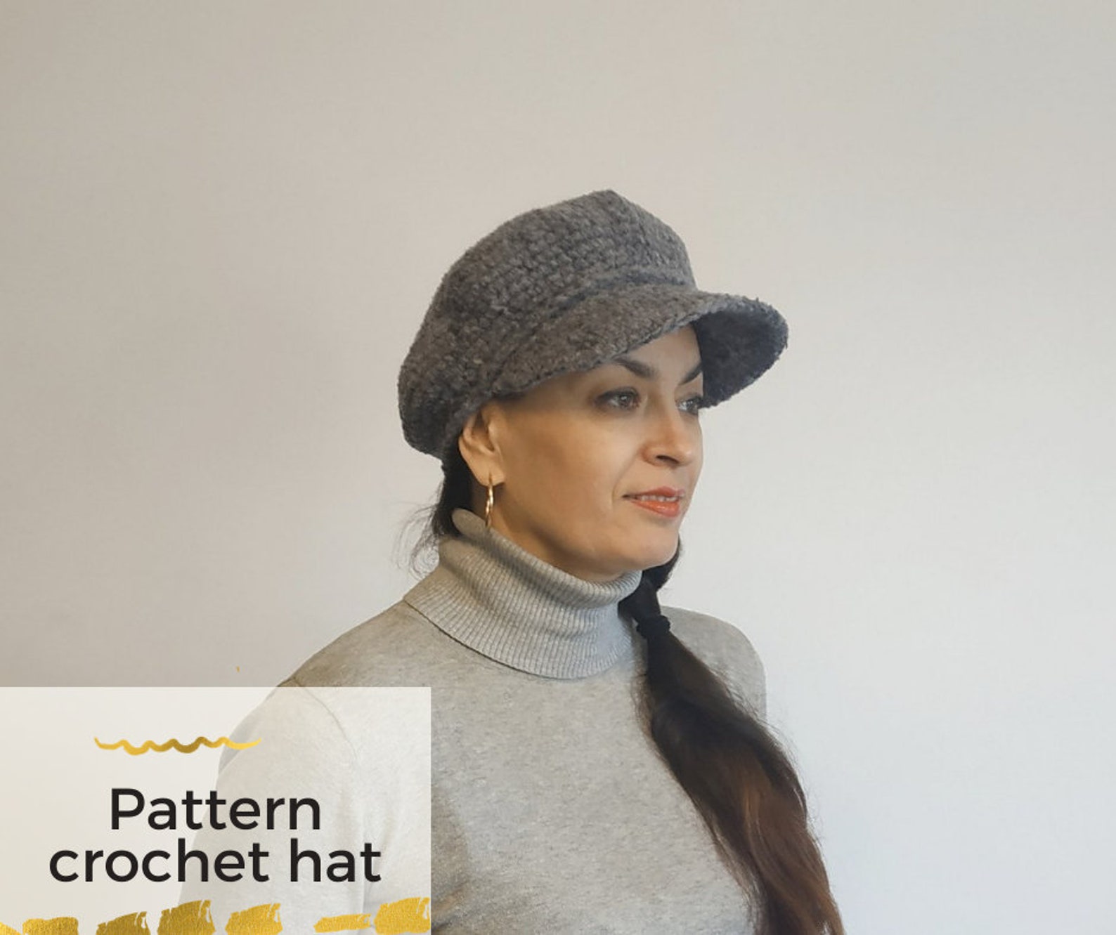 Baseball Cap Pattern, Crochet Hat Pattern Women, Crochet Newsboy Hat ...