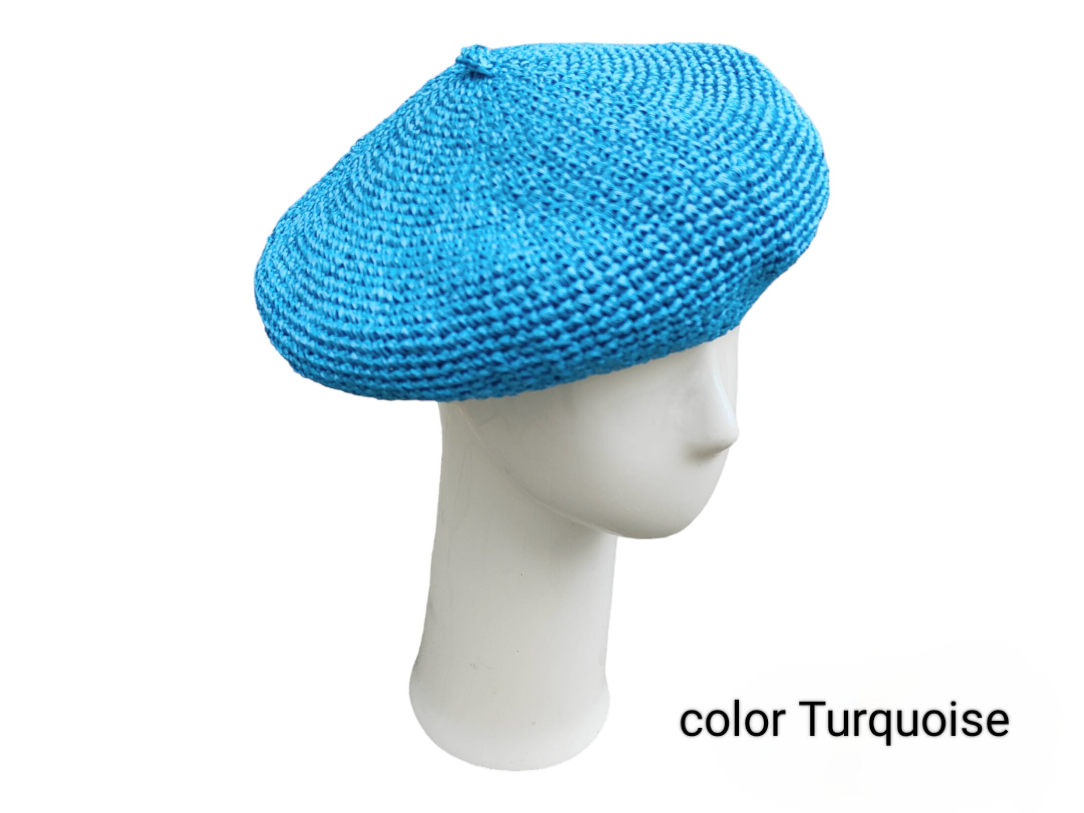 French Beret, Beret Hat, Straw Beret, Cute Beret, Natural Straw Hat ...