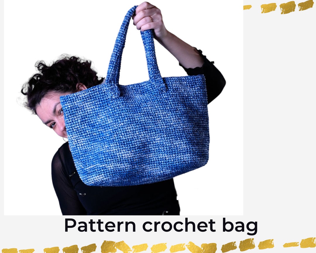 Crochet Tote Bag Pattern, Straw Handbag, Straw Beach Bag, Tote Bag ...