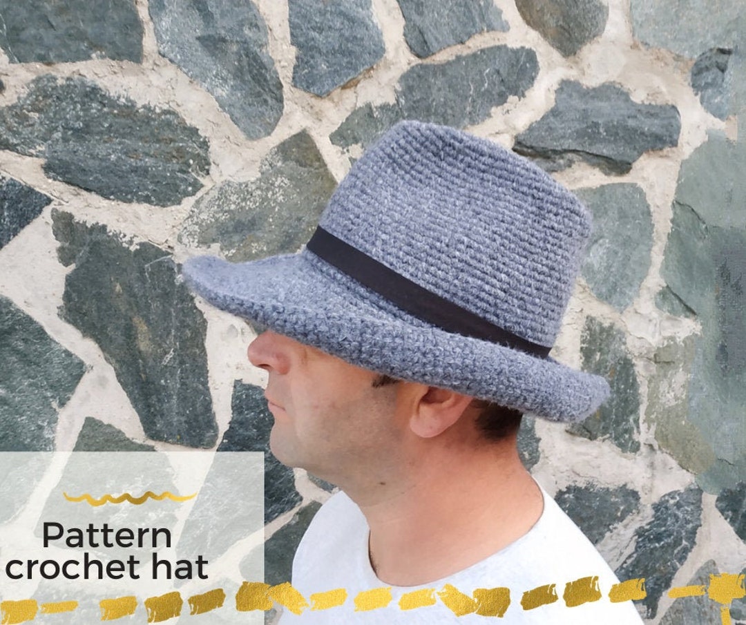 Fedora Hat Pattern, Crohet Hat Pattern, Fedora Hat Pattern Pdf, Fedora ...