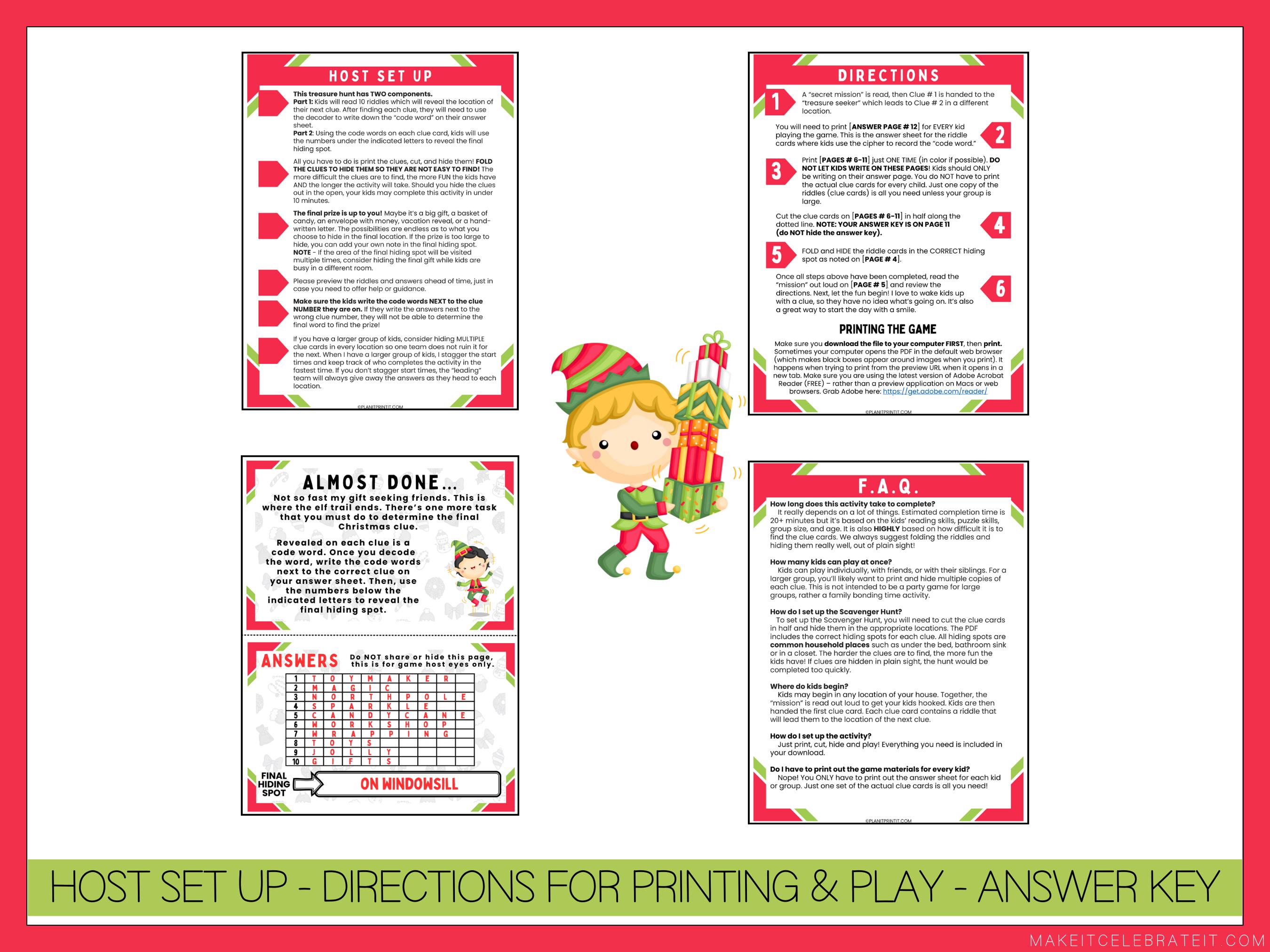Christmas Scavenger Hunt for Kids, Christmas Elf Game, Christmas ...