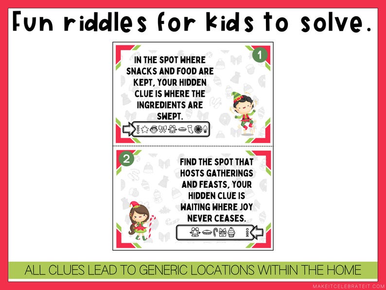 Christmas Scavenger Hunt for Kids, Christmas Elf Game, Christmas ...