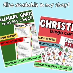Christmas Movie Bingo - Hallmark Christmas Movie Bingo - Holiday Party ...
