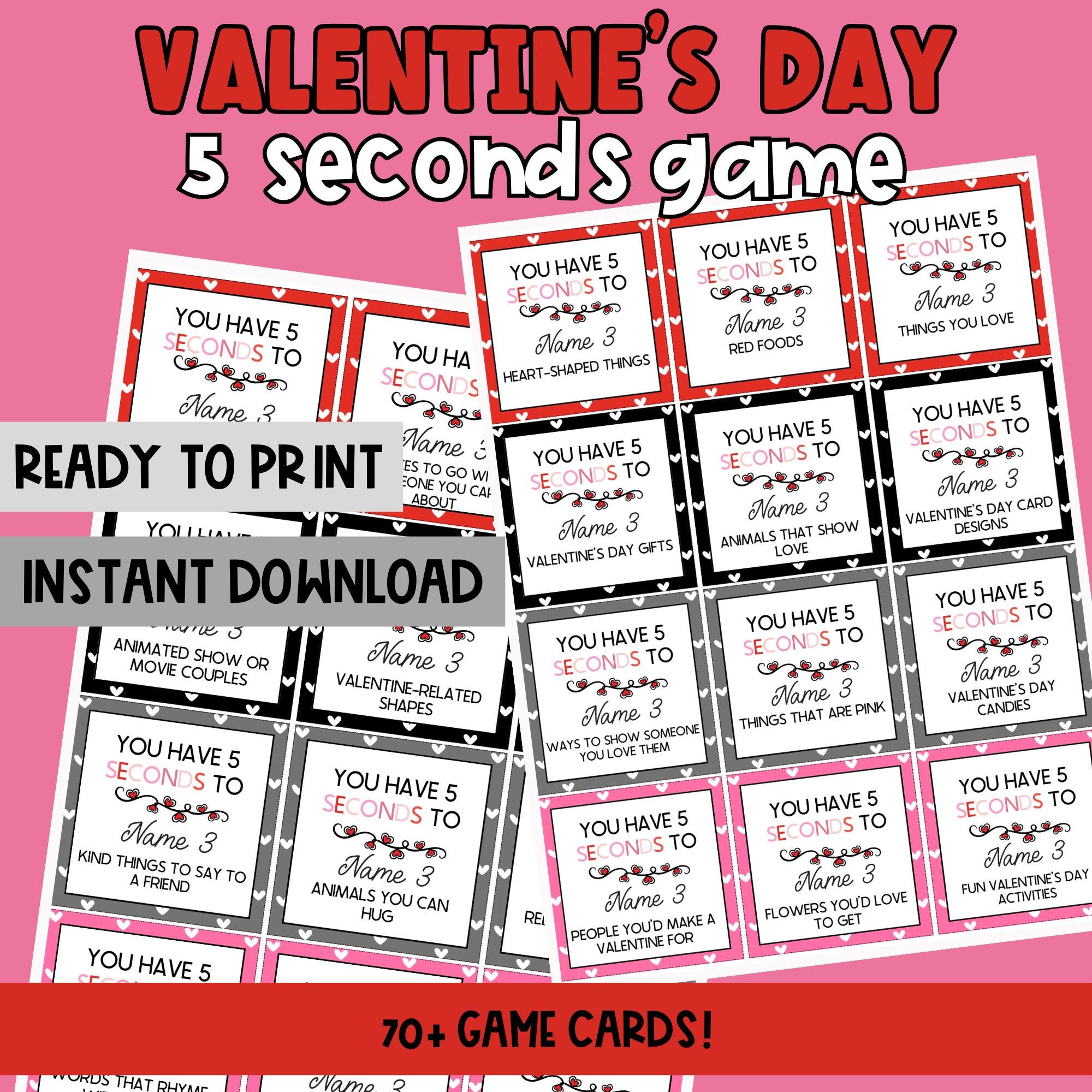 Valentine's Day 5 Second Game - Classroom Valentine's Party Game - Fun ...