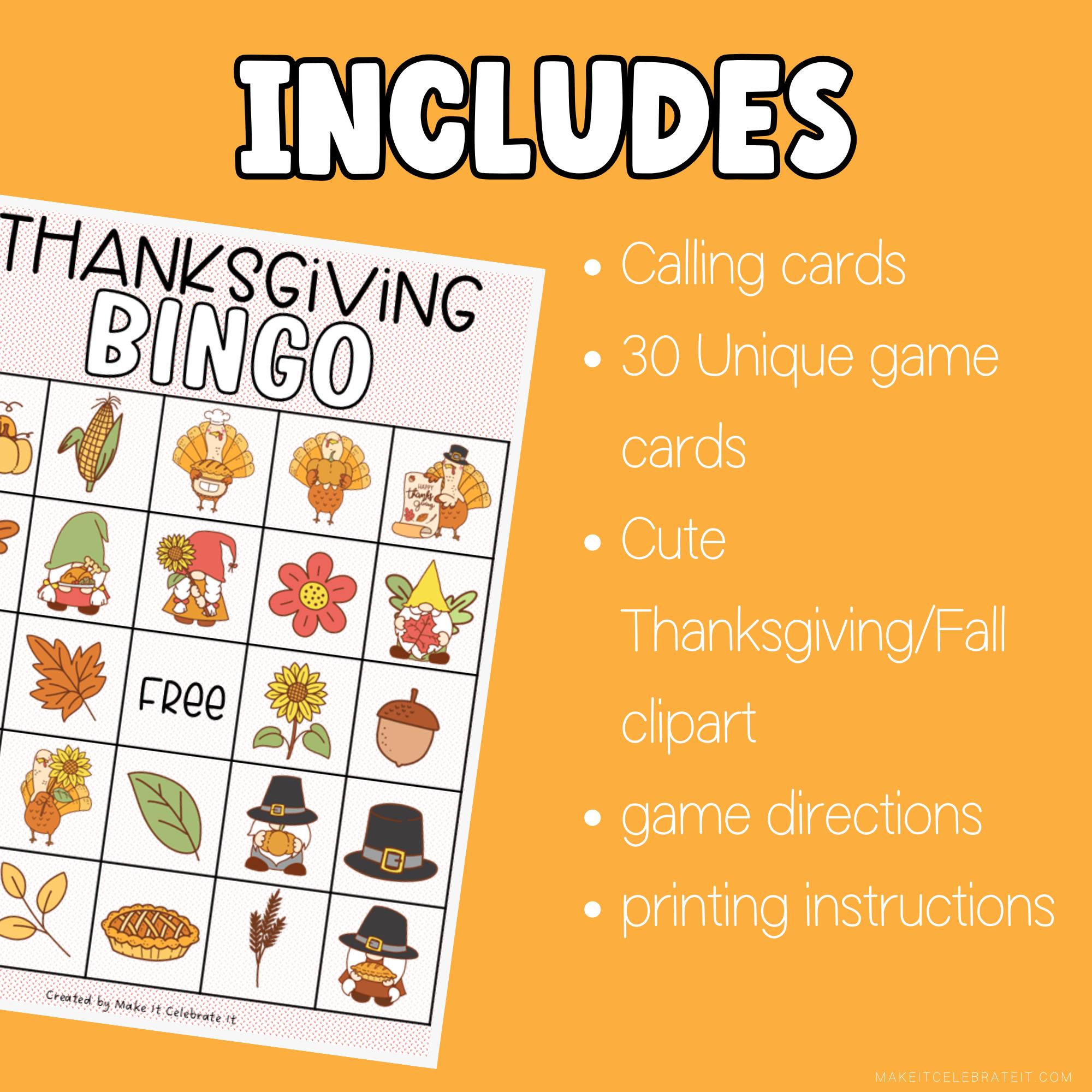 Thanksgiving Bingo - Printable Thanksgiving Bingo Cards - Fun Family ...