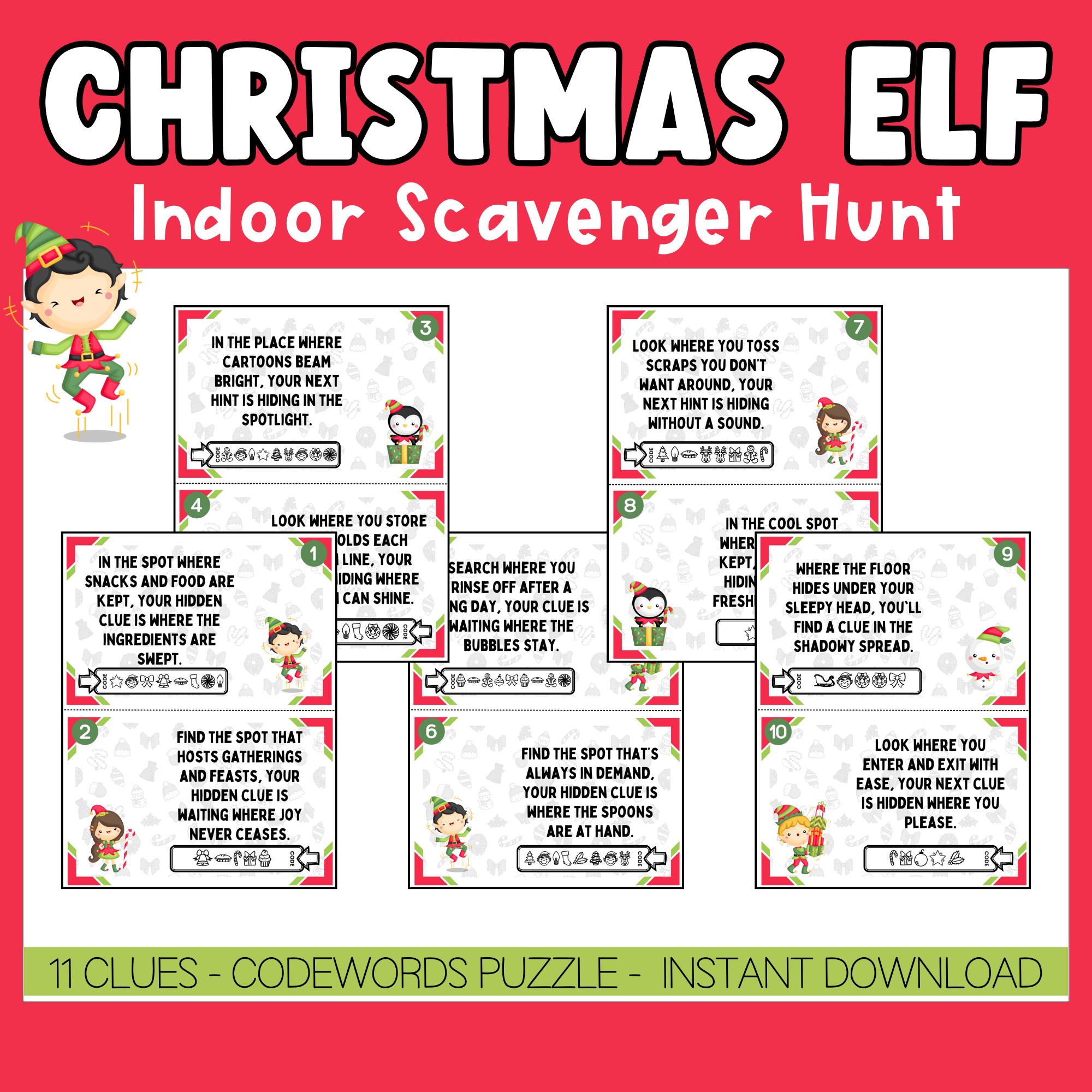 Christmas Scavenger Hunt for Kids, Christmas Elf Game, Christmas ...