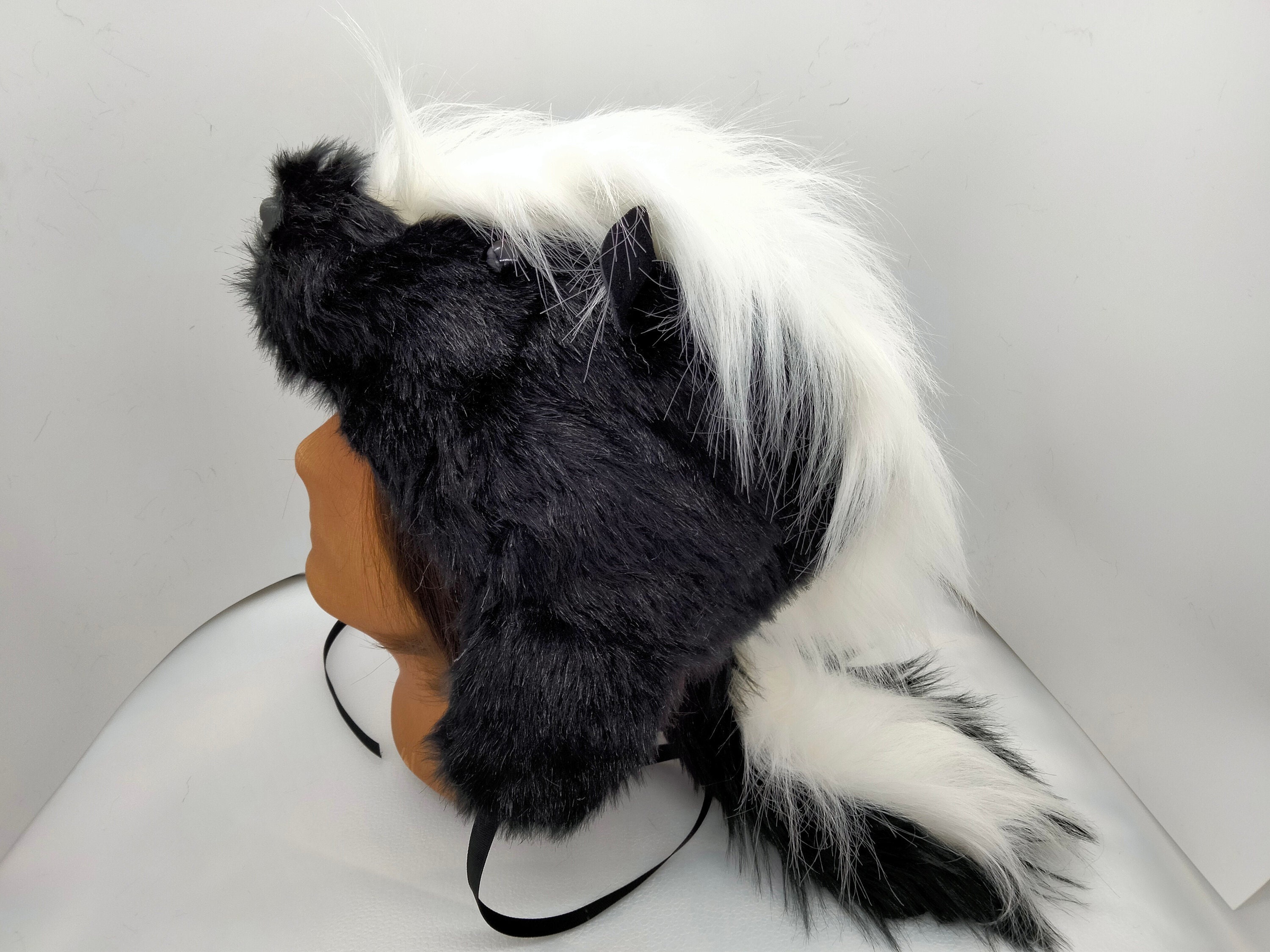 FAUX FUR Skunk Hat Fly Your Skunk Flag adult One Size - Etsy