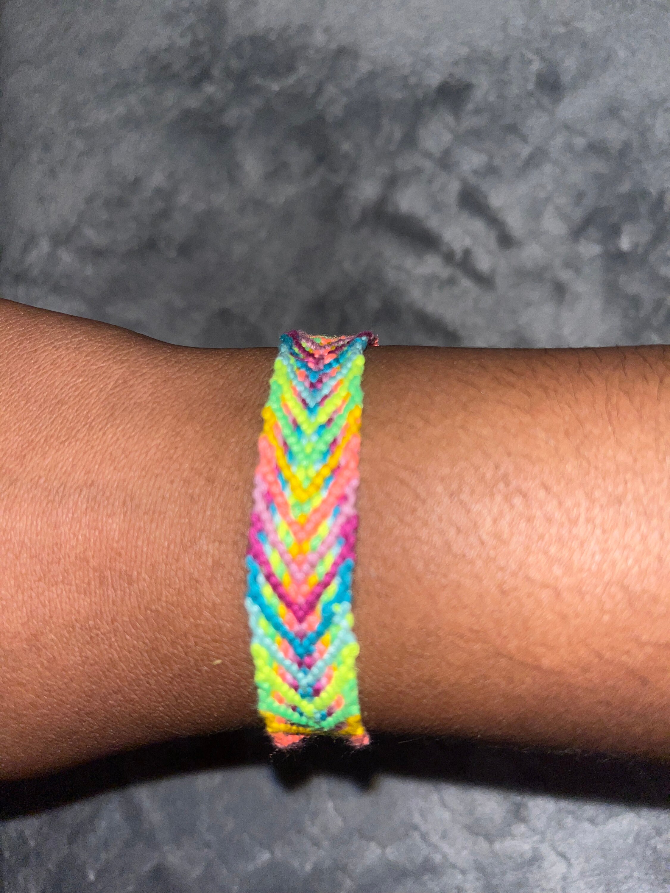 Rainbow Fishbone Friendship Bracelet - Etsy