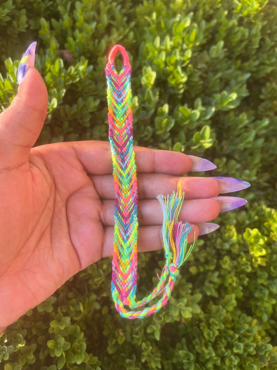 Rainbow Fishbone Friendship Bracelet - Etsy