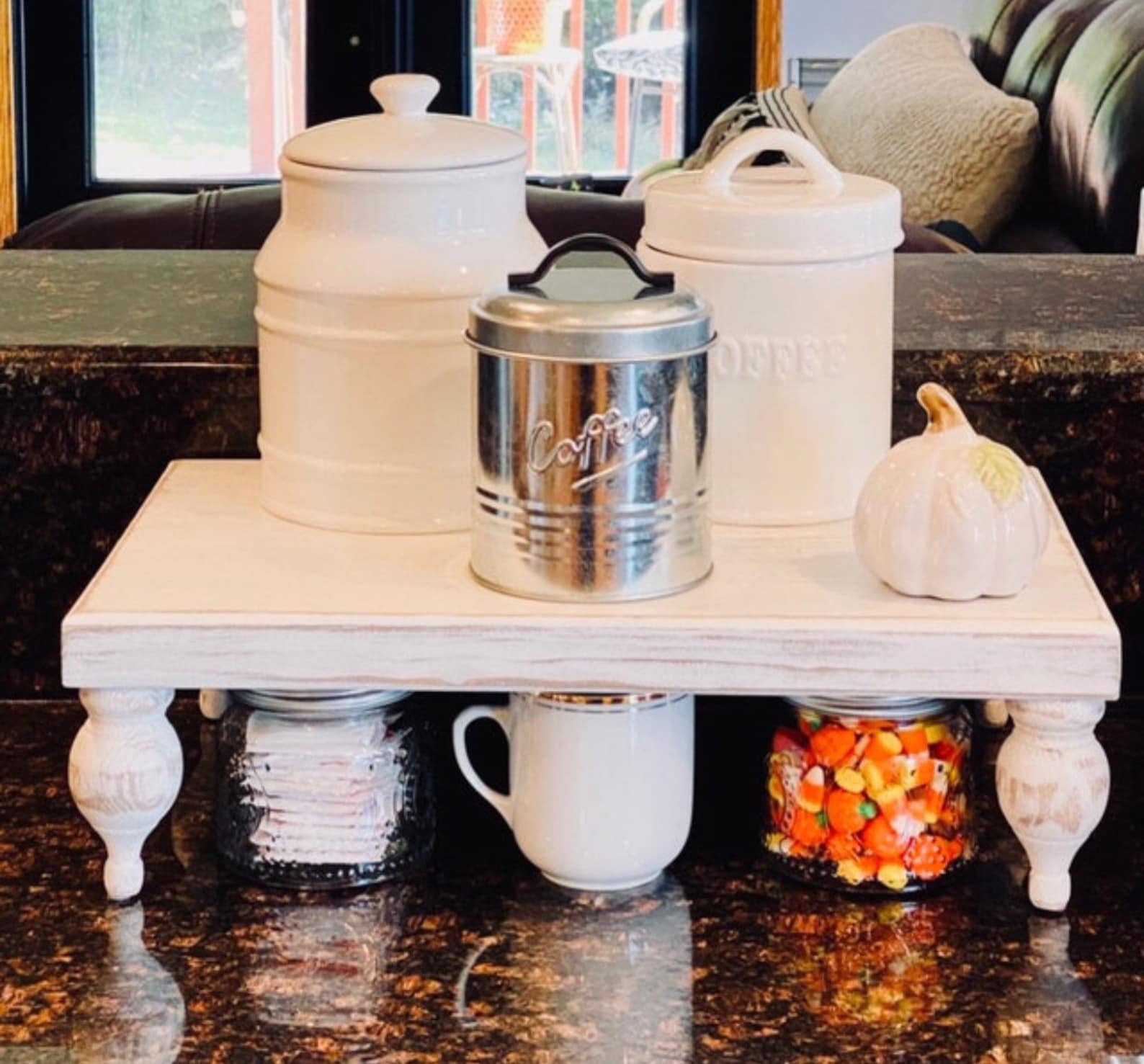 Farmhouse Wood Pedestal Riser Stand - Etsy