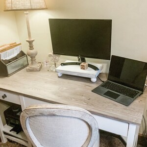 Farmhouse Computer Monitor Rustic Wood Stand - Etsy