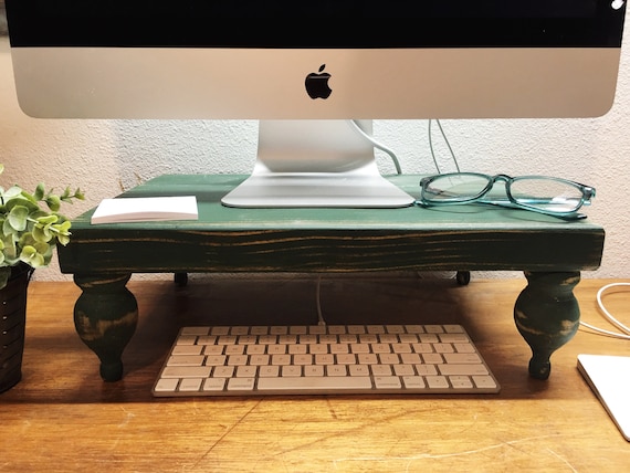 Farmhouse Computer Monitor Rustic Wood Stand - Etsy