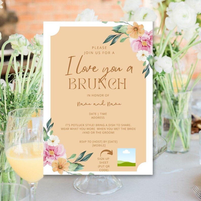I Love You a Brunch, Bridal Shower, Joint Shower, Wedding, New Bride ...