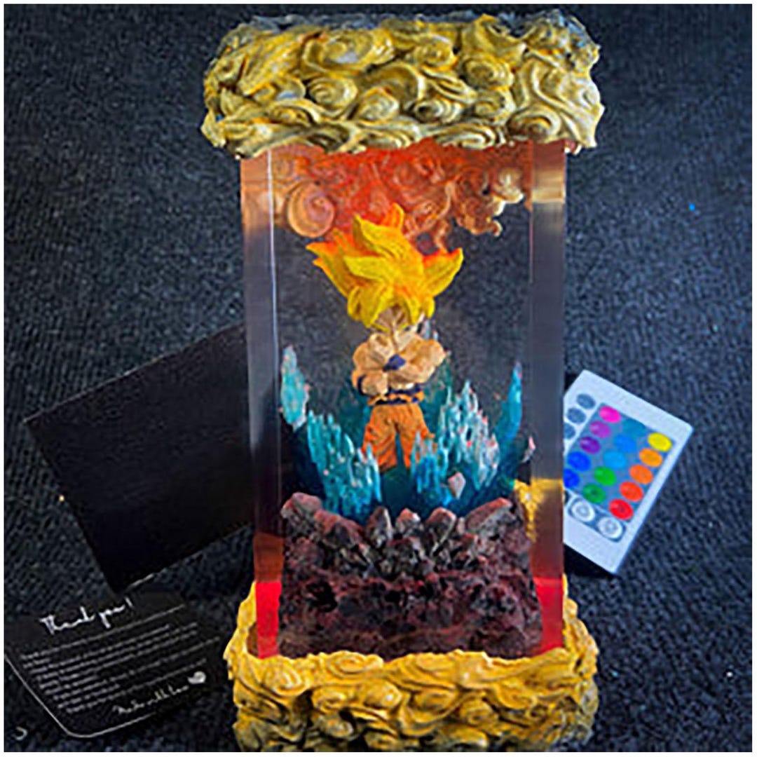 D.ragon B.all Goku Chibi Diorama Epoxy Resin Lamp, Night Light ...