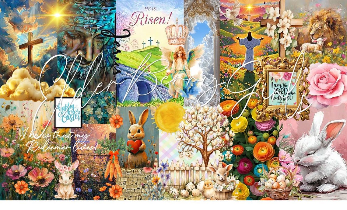 Easter Collage Background Digital Image for Desktop & Laptop Screens - Etsy