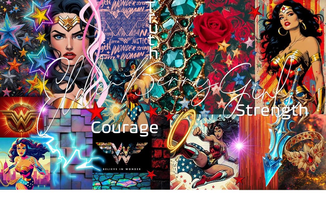 Wonder Woman Collage Background Digital Image for Desktop & Laptop ...