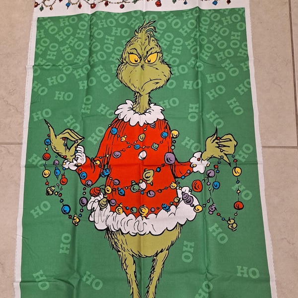The Grinch Fabric Panel - Etsy