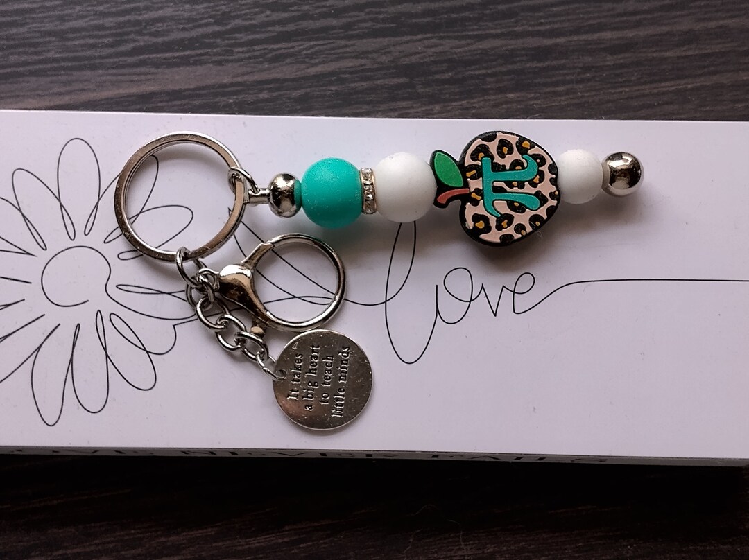 Math Teacher Appreciation Beaded Keychain Gift, Cute Silicone Beaded ...