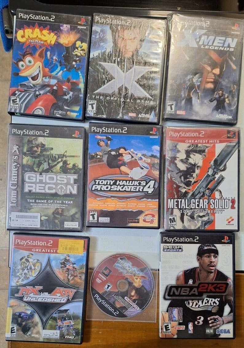 PS2 Gamecase 9 Pc LOT X-men, Crash, Ghost, Tekken 4, NBA 2K3 and More ...