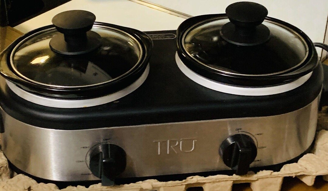 TRU Dual Crock Pot Buffet Slow Cooker SC-2125 in Box 1.25 QT Each Pot ...